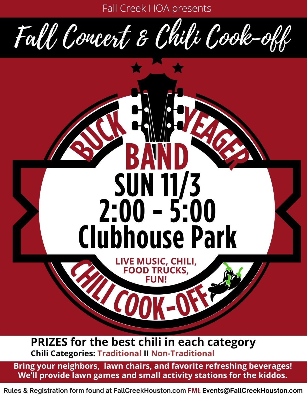 🍂🎶 Fall Concert & Chili Cookoff Invitation 🍂🍲 - Fall Creek